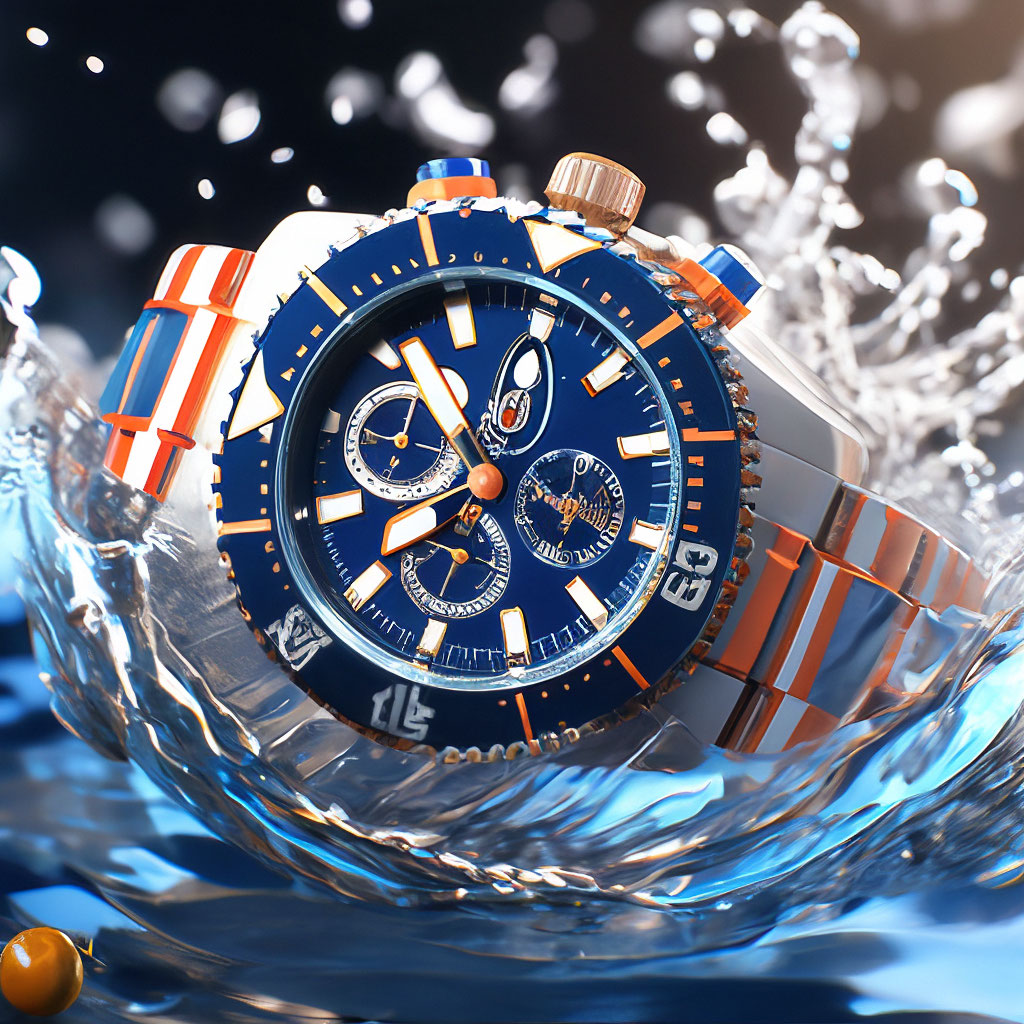 "Marine-style watches, graphics, realistic, splashes,glitter ...