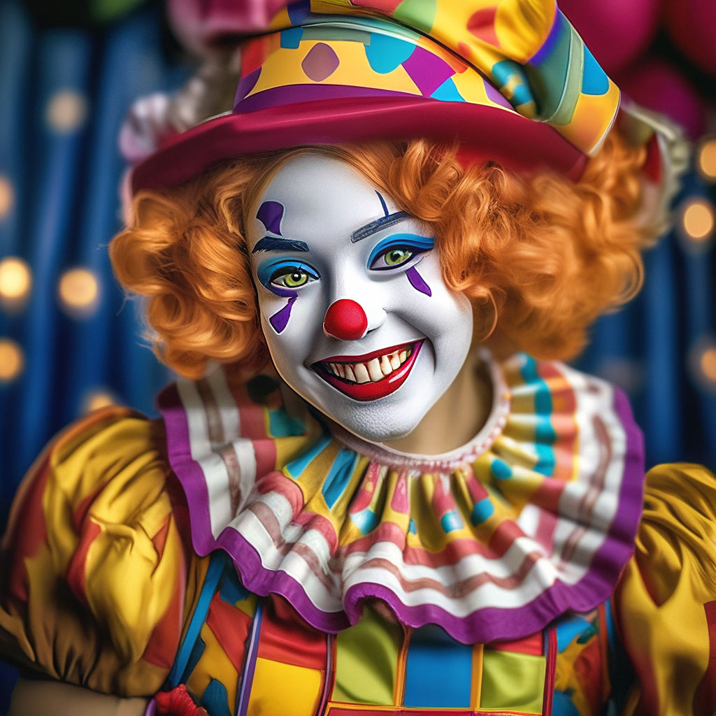 "Funny CLOWN , 40K , , professional photo, beautiful" — image created ...