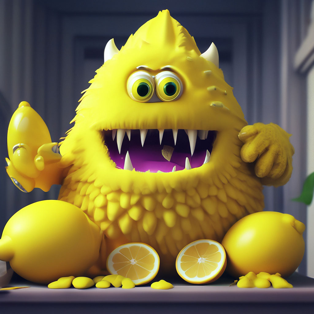 "Lemon monster" — image created in Shedevrum