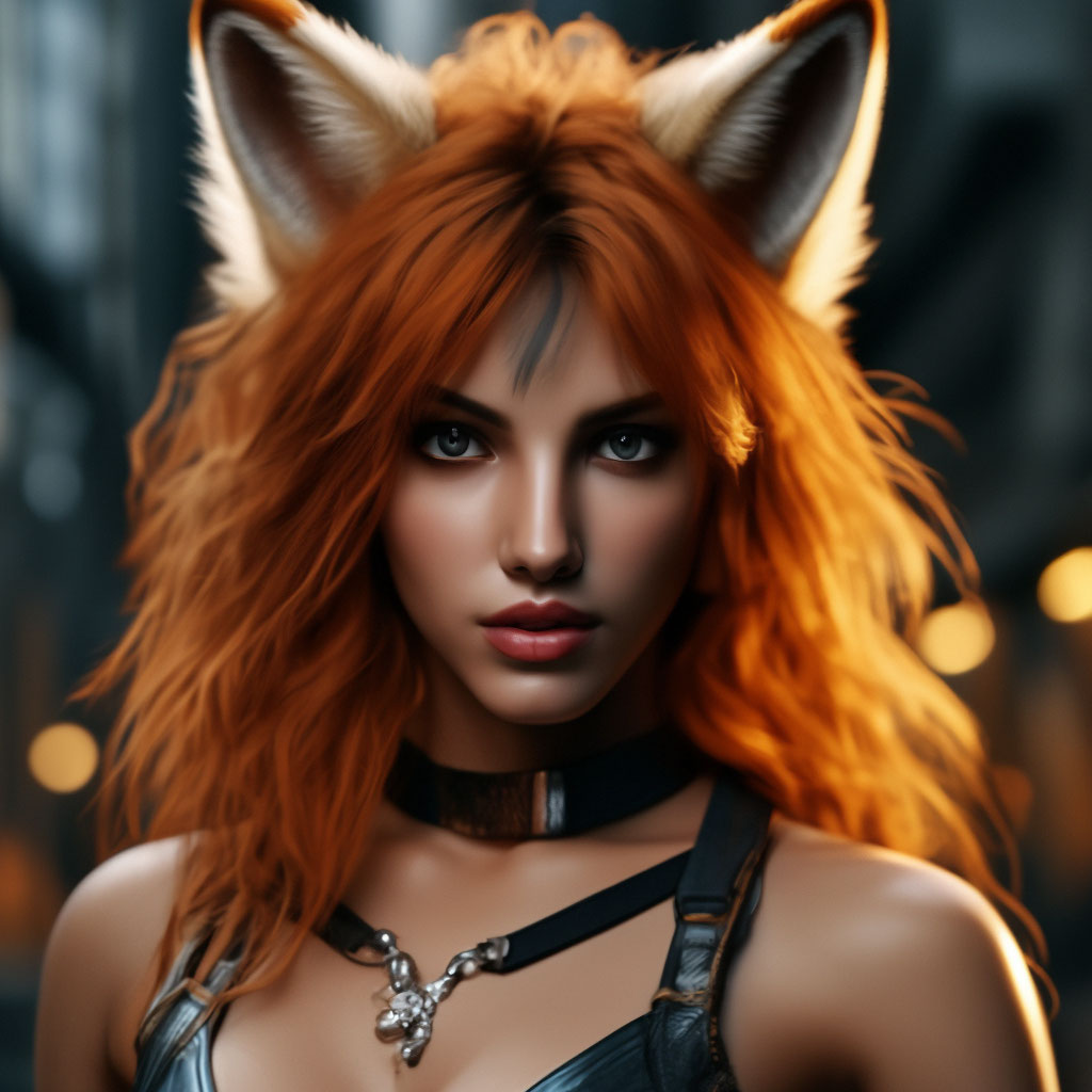 "Kitsune the werewolf fox,95D-grafic,Details,gloss,glutes,octane ...
