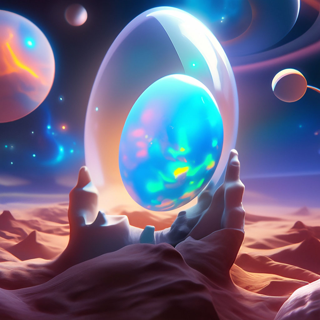 "Space opal" — image created in Shedevrum