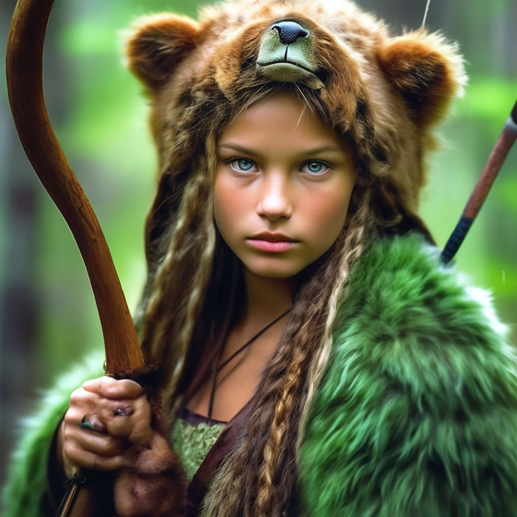 "Devana, bo/guinea of the wild, hunting, a young beautiful girl of 20 ...