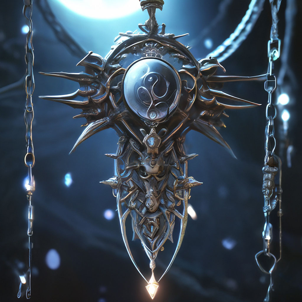 "Dark fantasy,an intricate,bizarre artifact of the ancients,hanging on ...