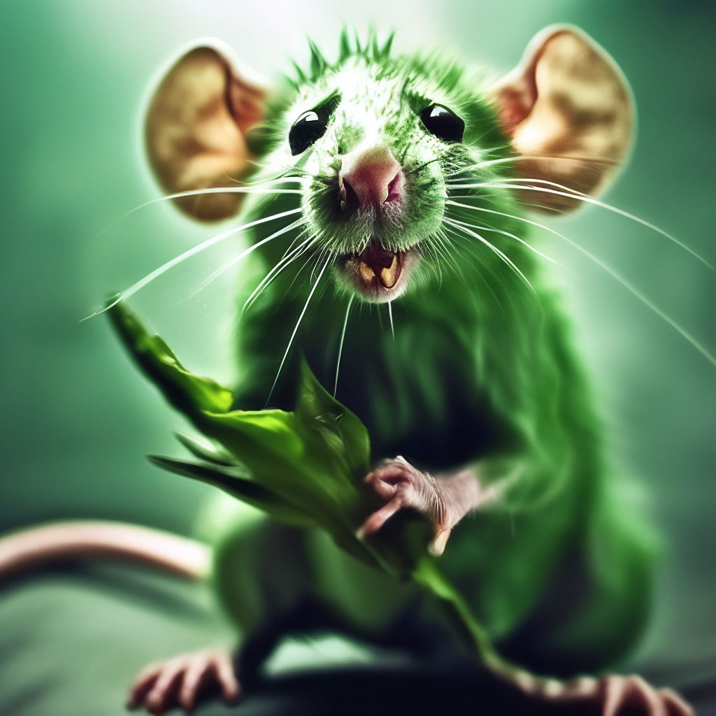 "Rat monster green , beautiful, realistic, professional photo" — image ...