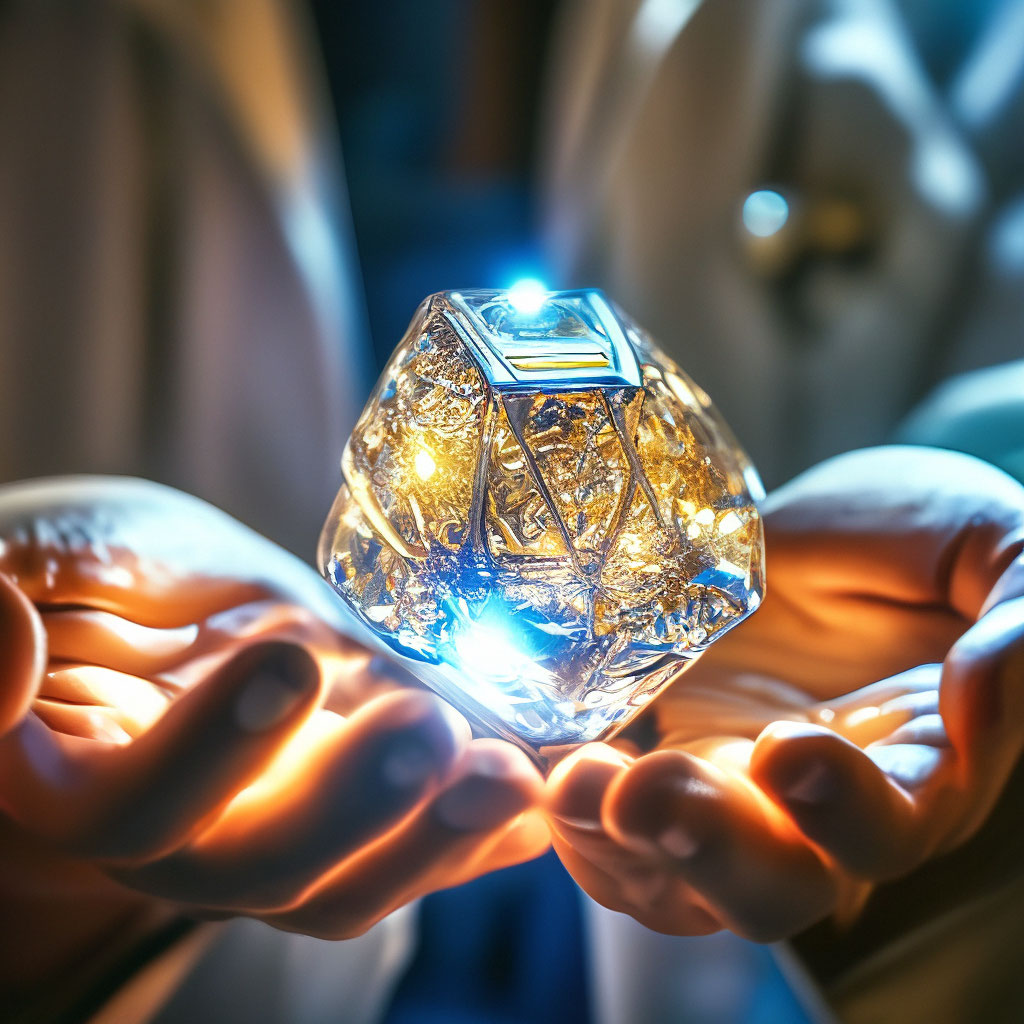 "The mysterious artifact emits light in the hands of the researcher ...