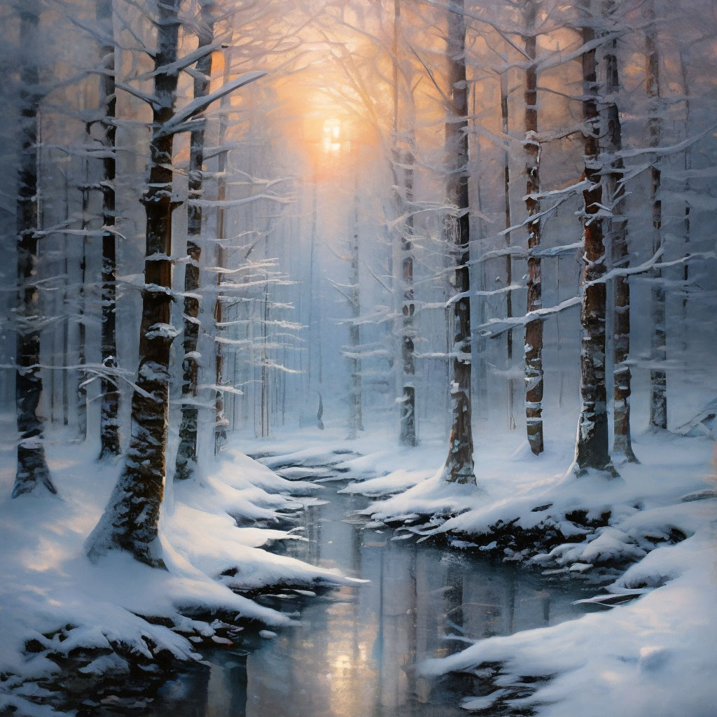 "Winter forest" — image created in Shedevrum