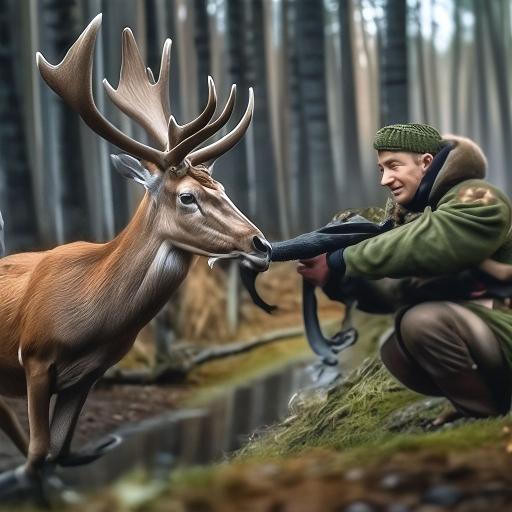 "The head of the Russian Federation shoots a deer with a cherry stone ...