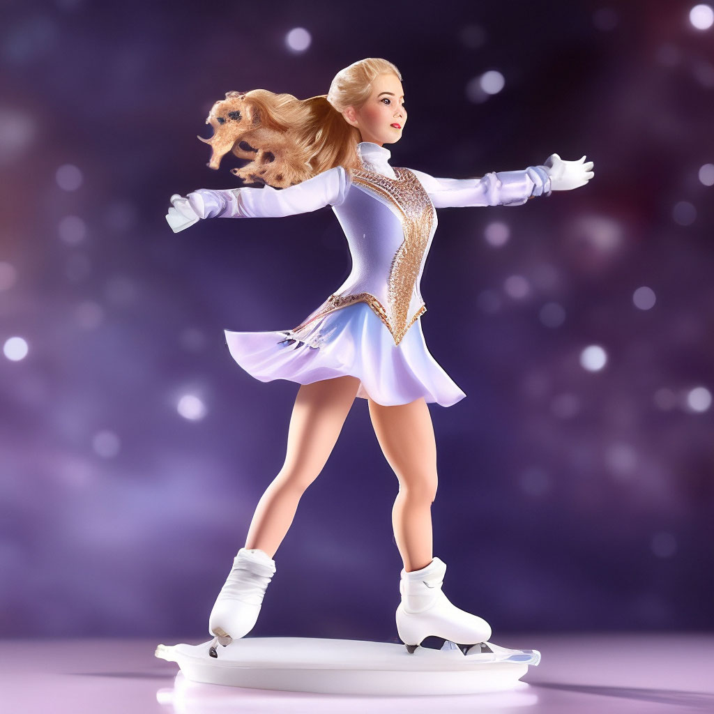 "20 cm figure on a stand, full-length figure skater girl, performs a ...