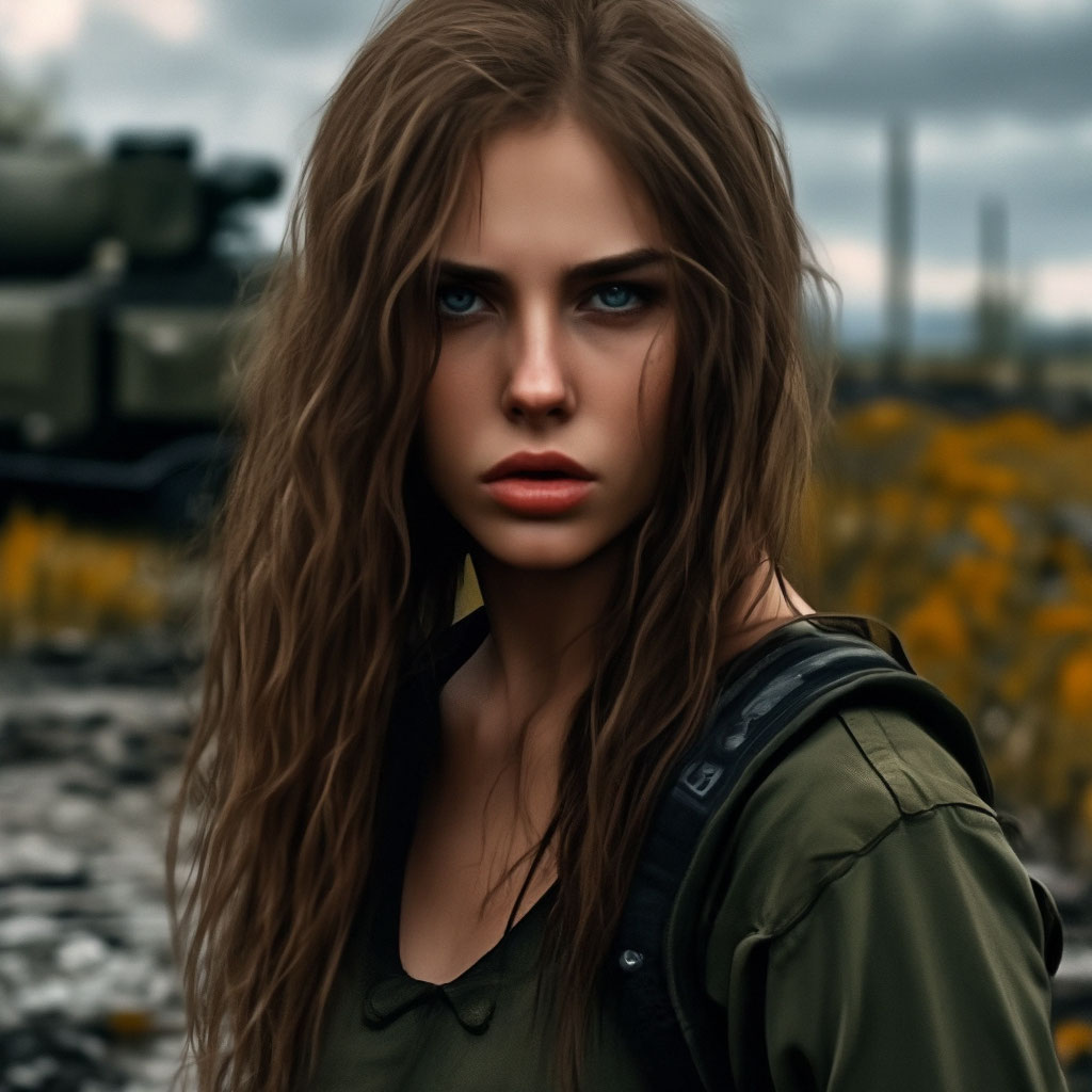 "Beautiful stalker girl" — image created in Shedevrum
