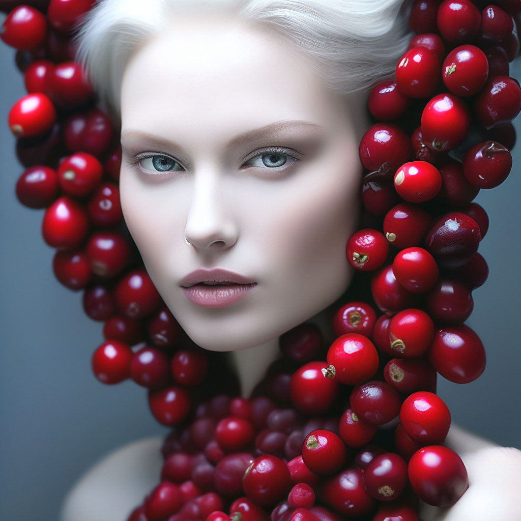 "White models face beautiful in a way of vertical cranberries ...
