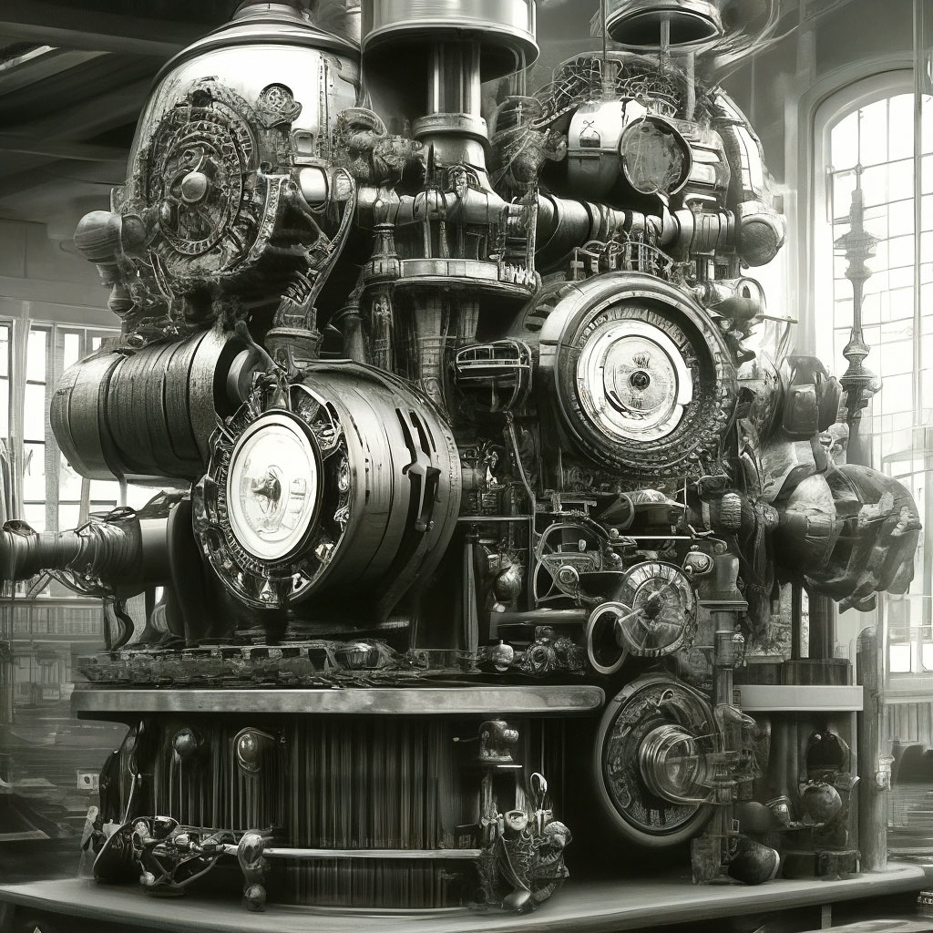 "19th century, steampunk, physics invent computer, realistic, high ...