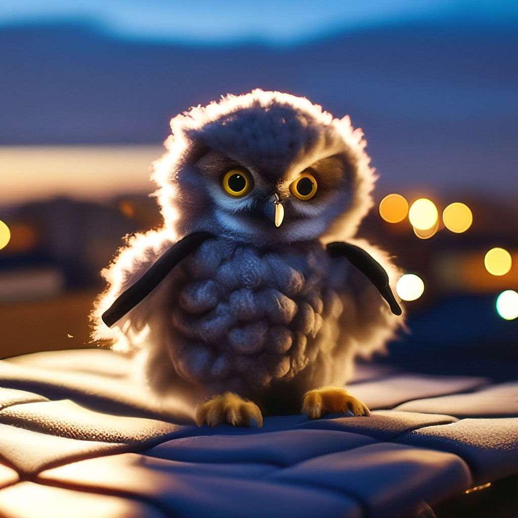 "Realistic tiny fluffy baby owl batman, batman costume, sitting under ...
