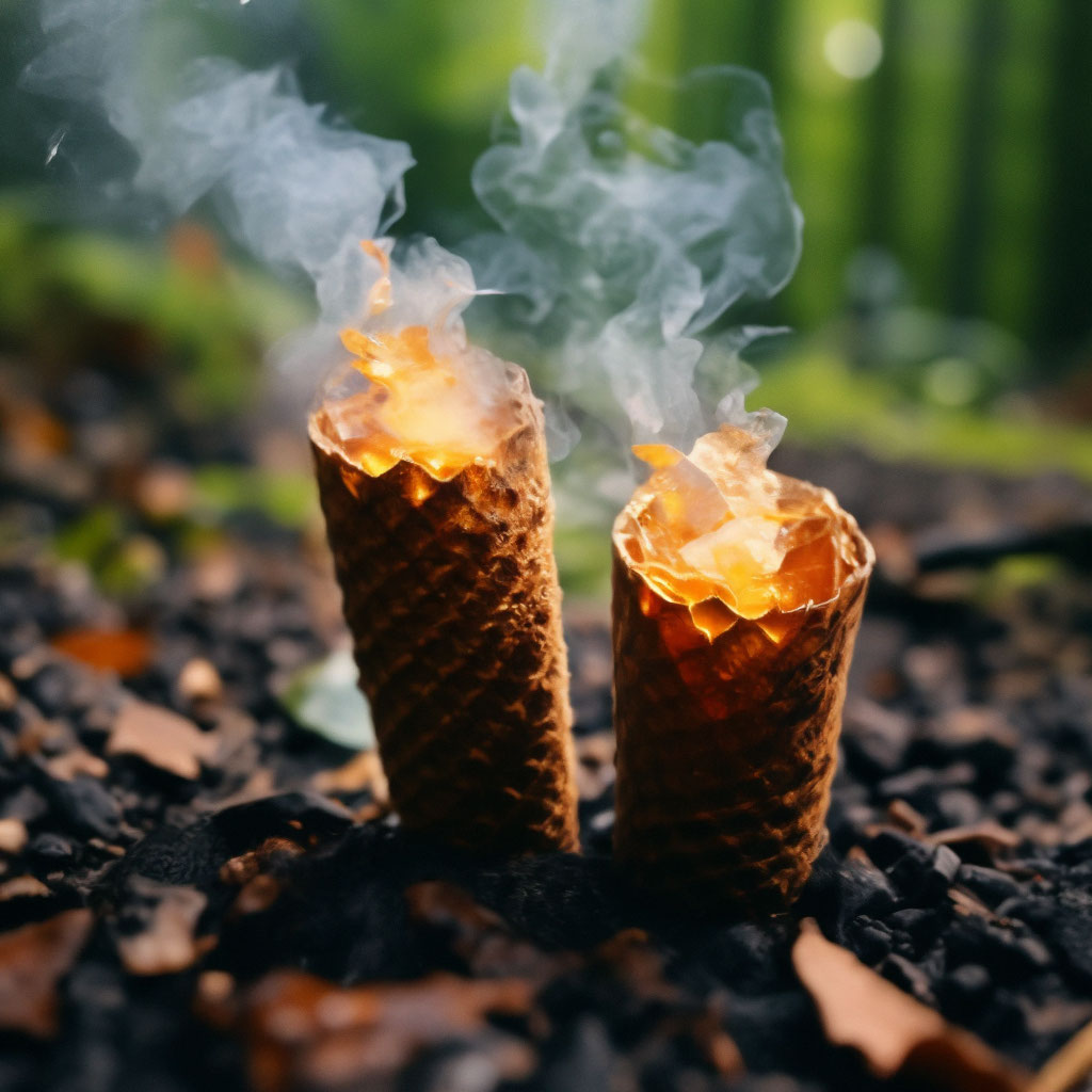 "The cones are smoking" — image created in Shedevrum