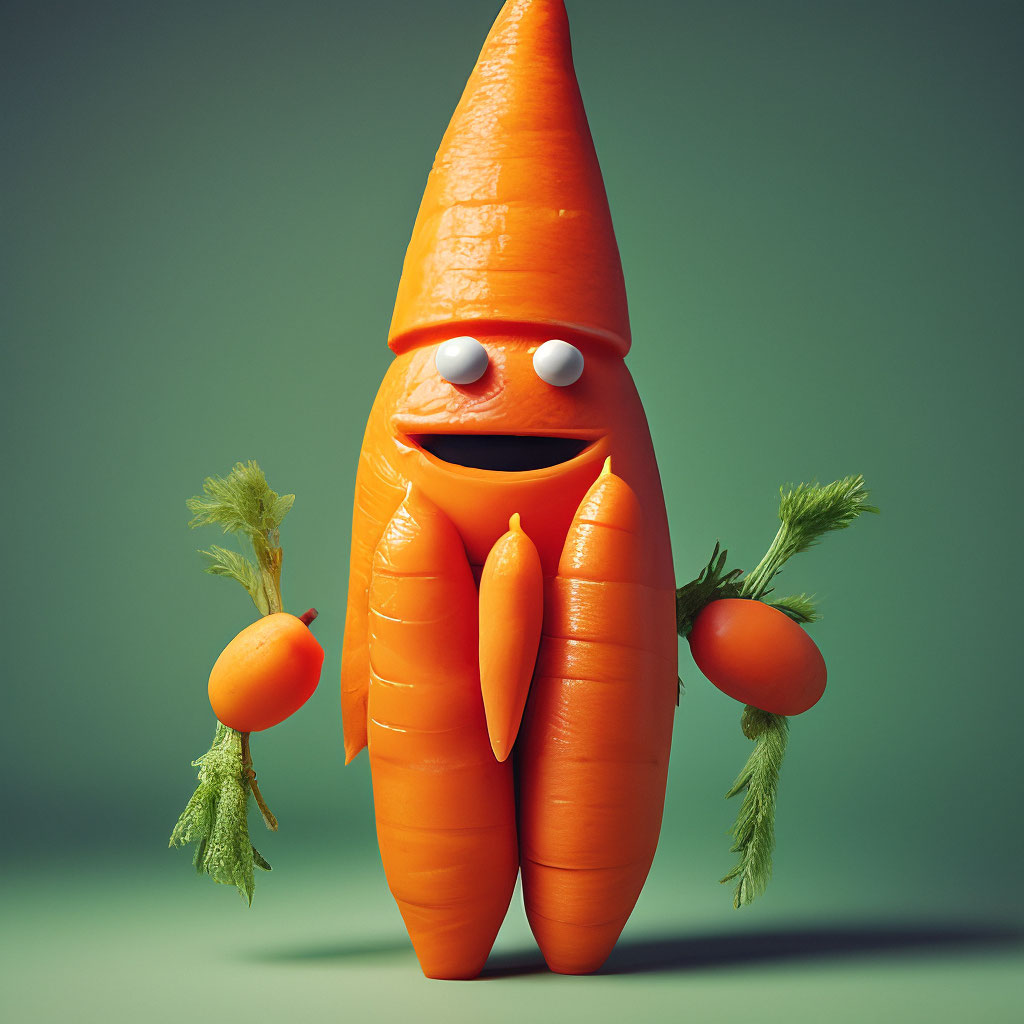 "Carrot man" — image created in Shedevrum