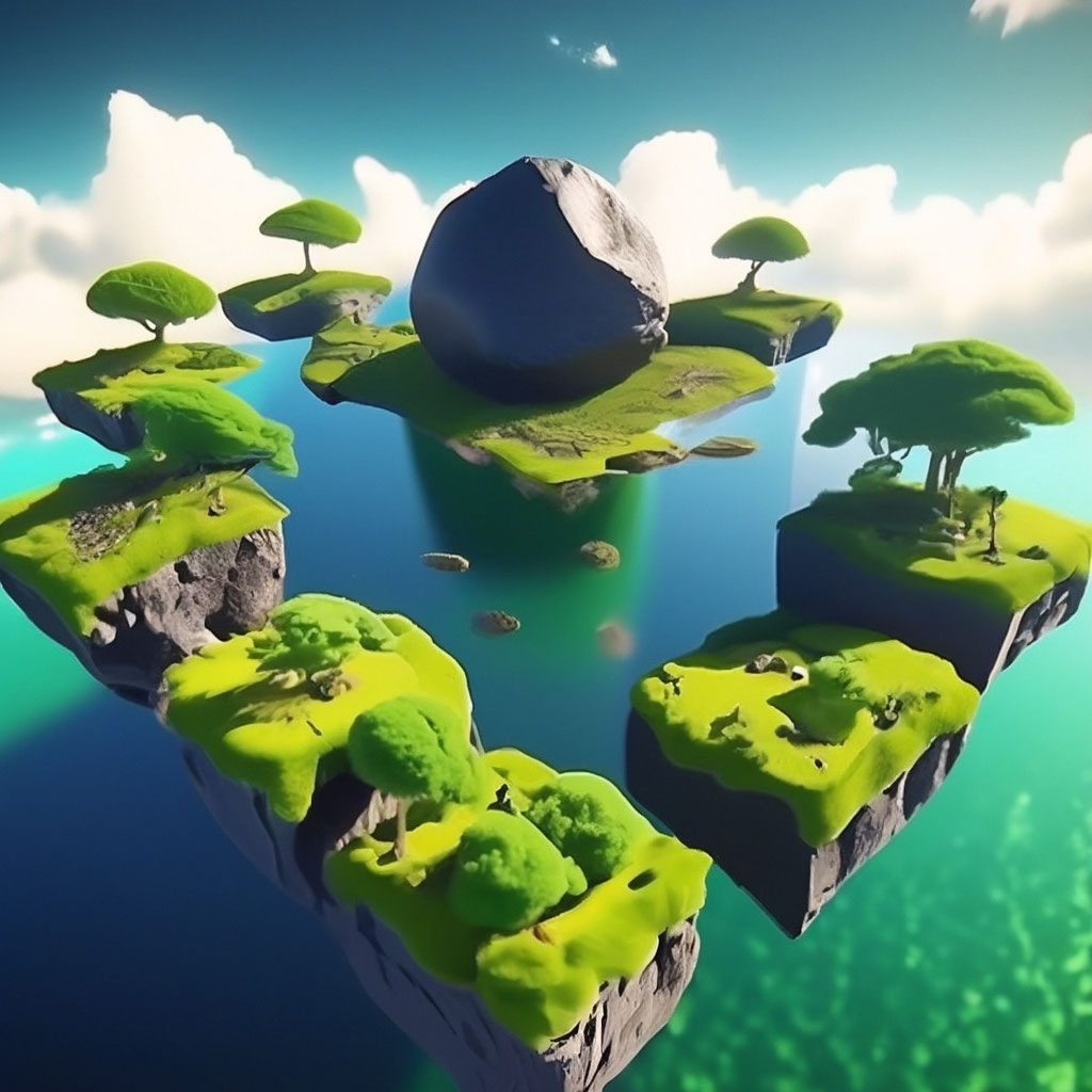 "Guess the quest___________________ in the air, 4 flat islands of earth ...