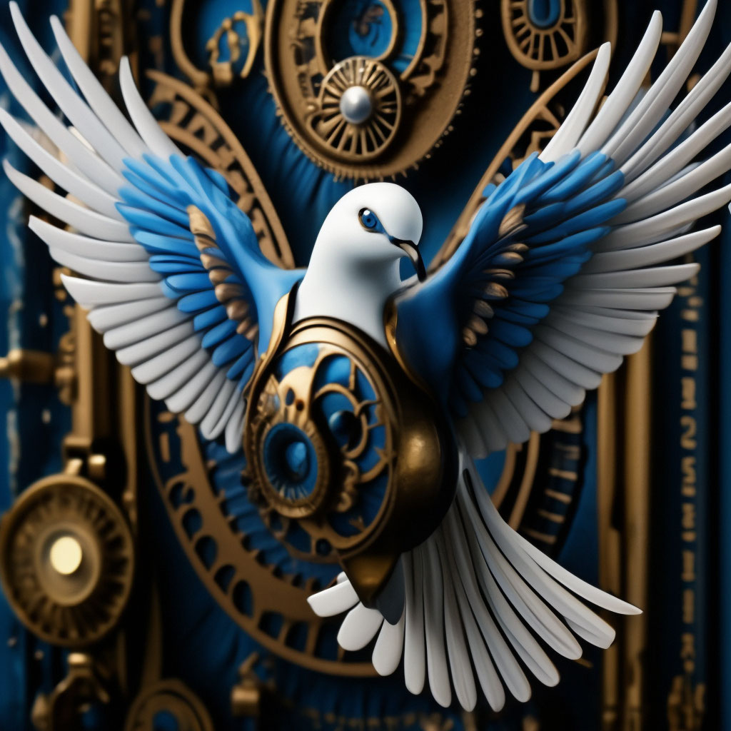 "Blue - winged doves" — image created in Shedevrum