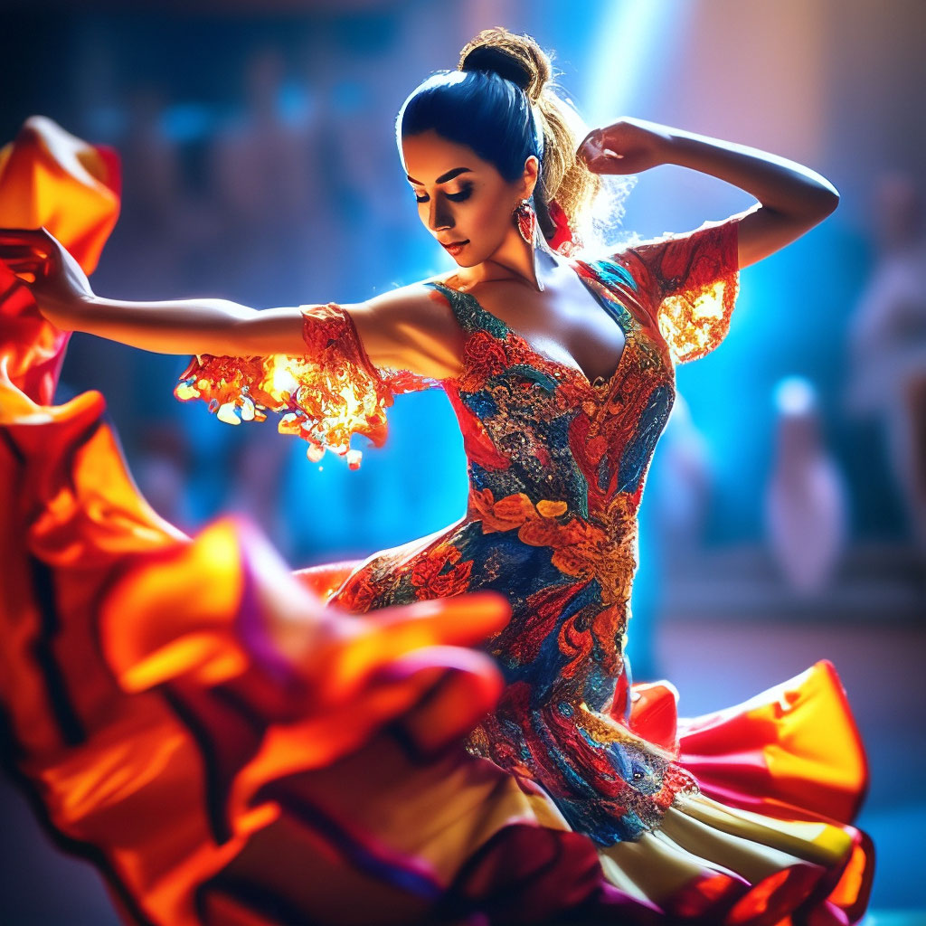 "Flamenco,dance,professional photo, beautiful, colorful, bright, volume ...