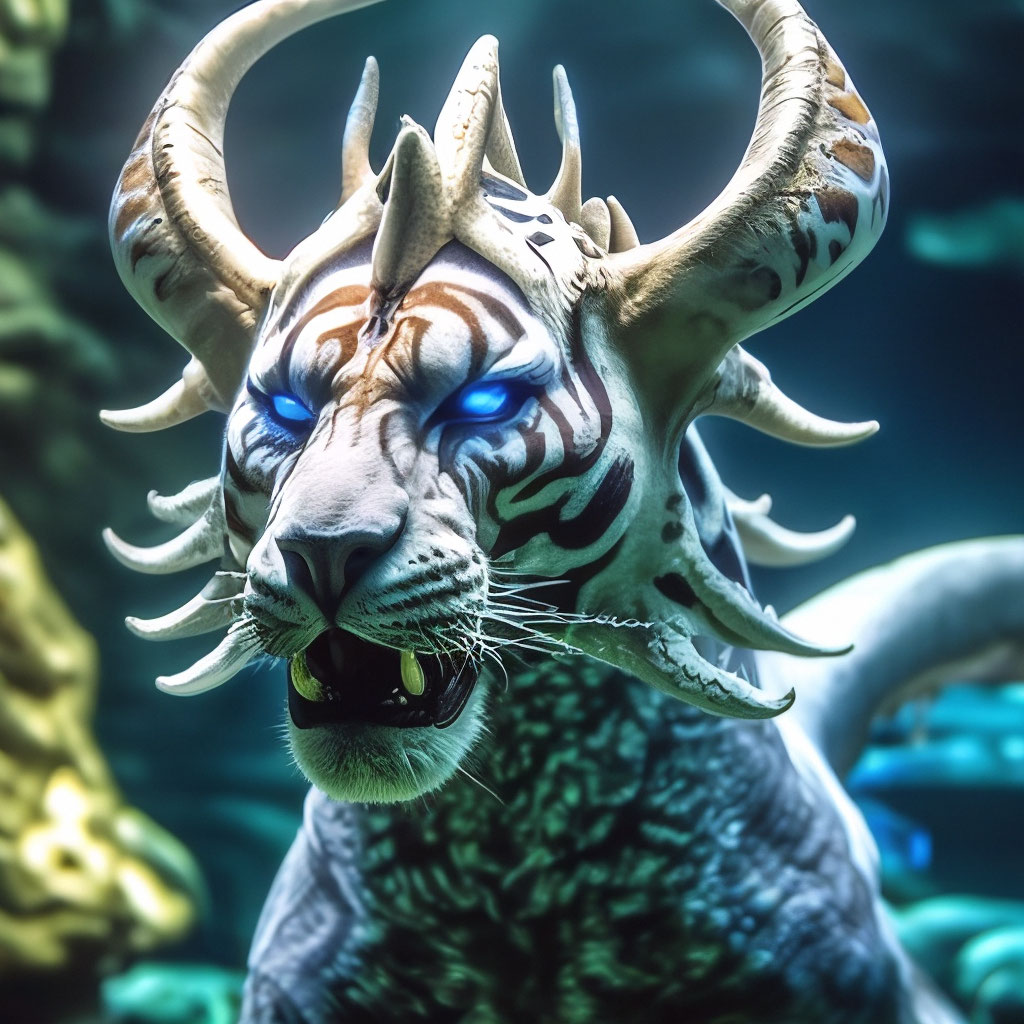 "Realistic zoomorphic mythical creature, an animal with the body of ...