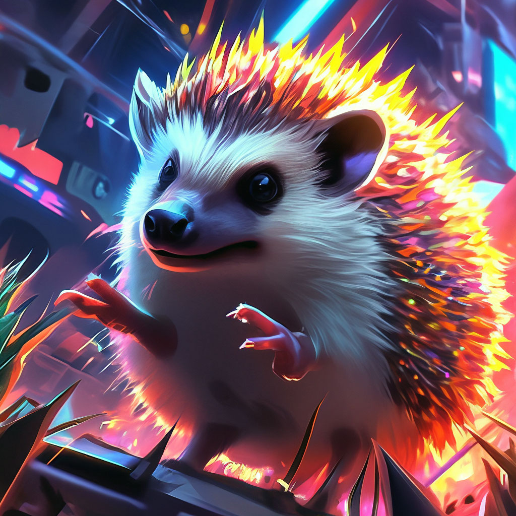 "Interesting prickly animals" — image created in Shedevrum