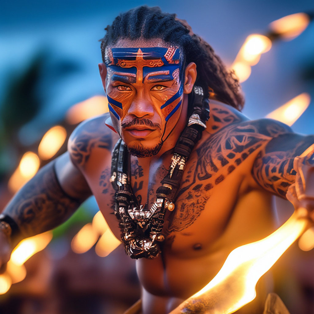 "Samoan fire ritual, hyperdetalization, ultra-realistic, , beautiful ...