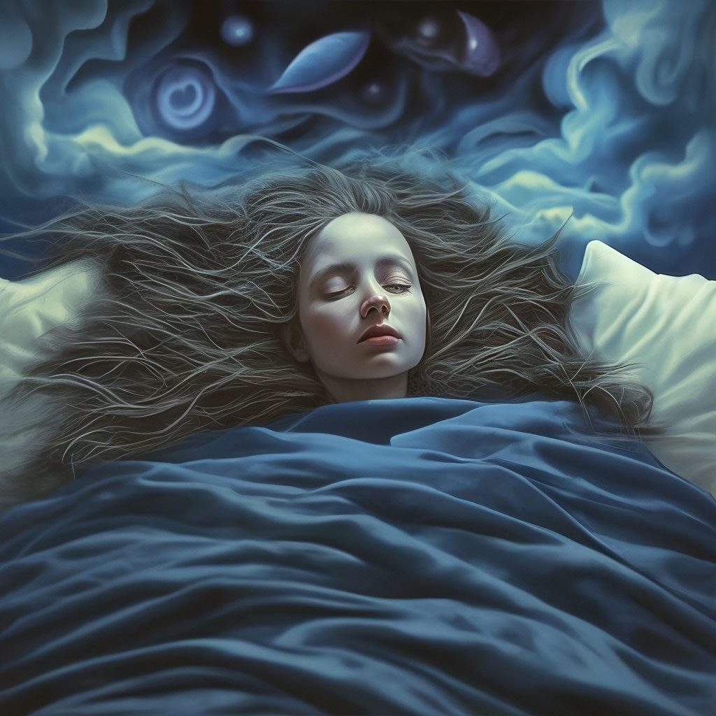 "Insomnia in the form of a person" — image created in Shedevrum