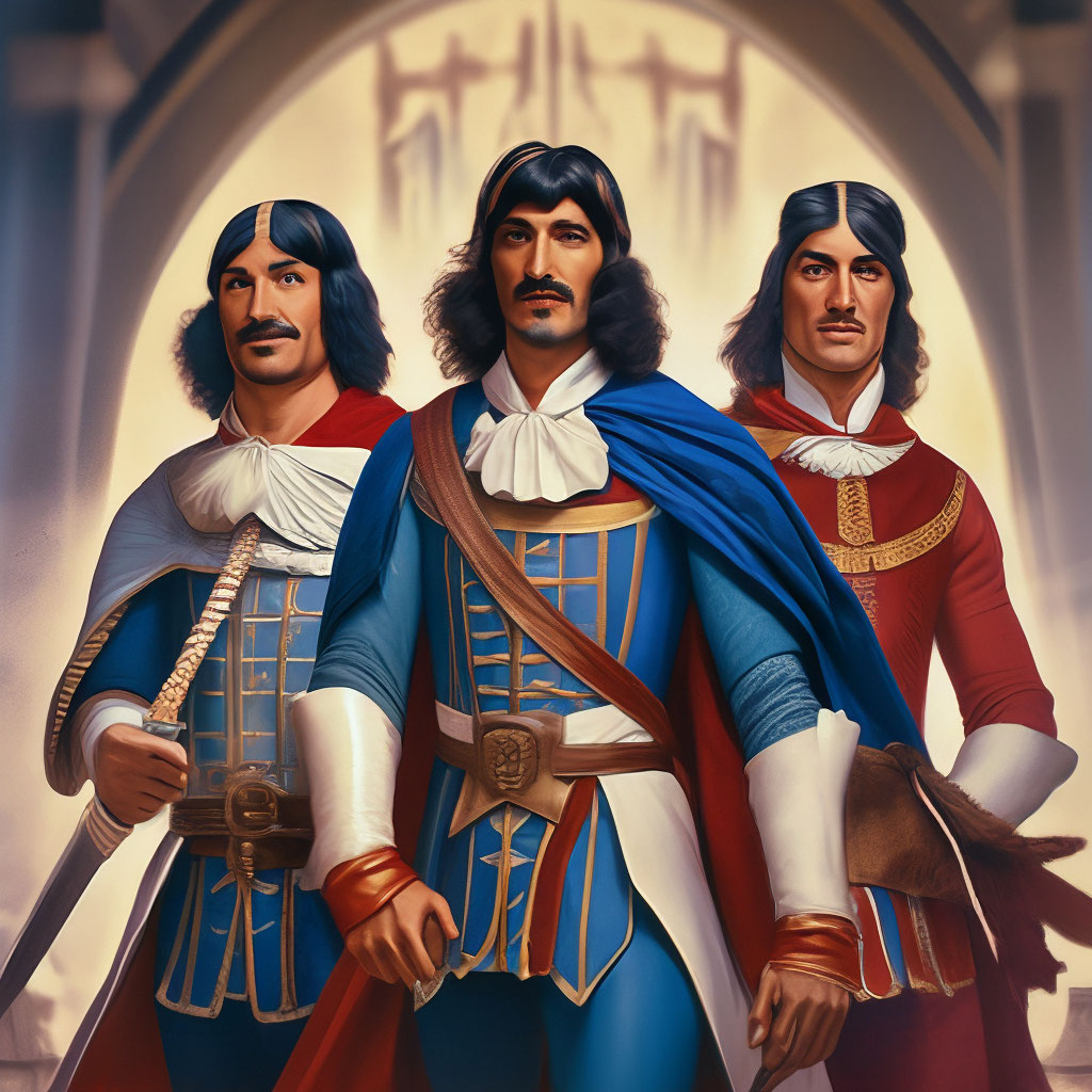 "The three musketeers" — image created in Shedevrum