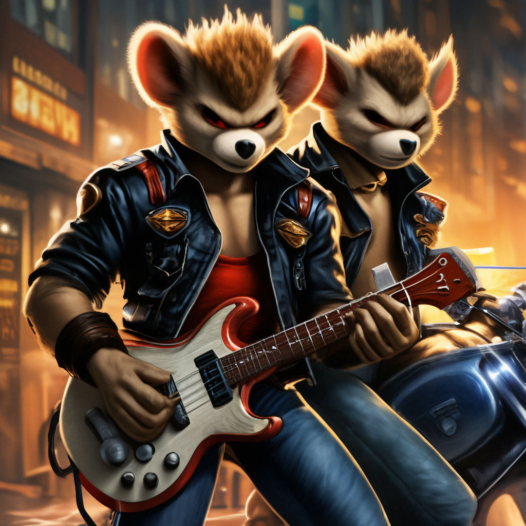 "Rocker mice from mars" — image created in Shedevrum