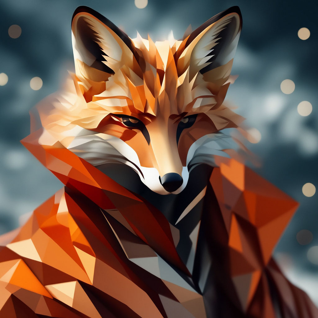 "An anthropomorphic cloud, resembles a fox in outline, beautiful ...