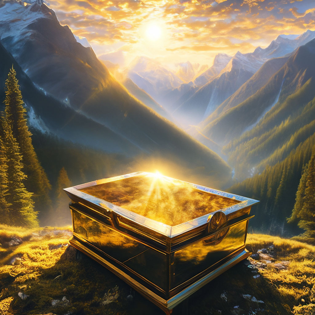 "32k, open casket, inside another world mountain ranges rivers forests ...