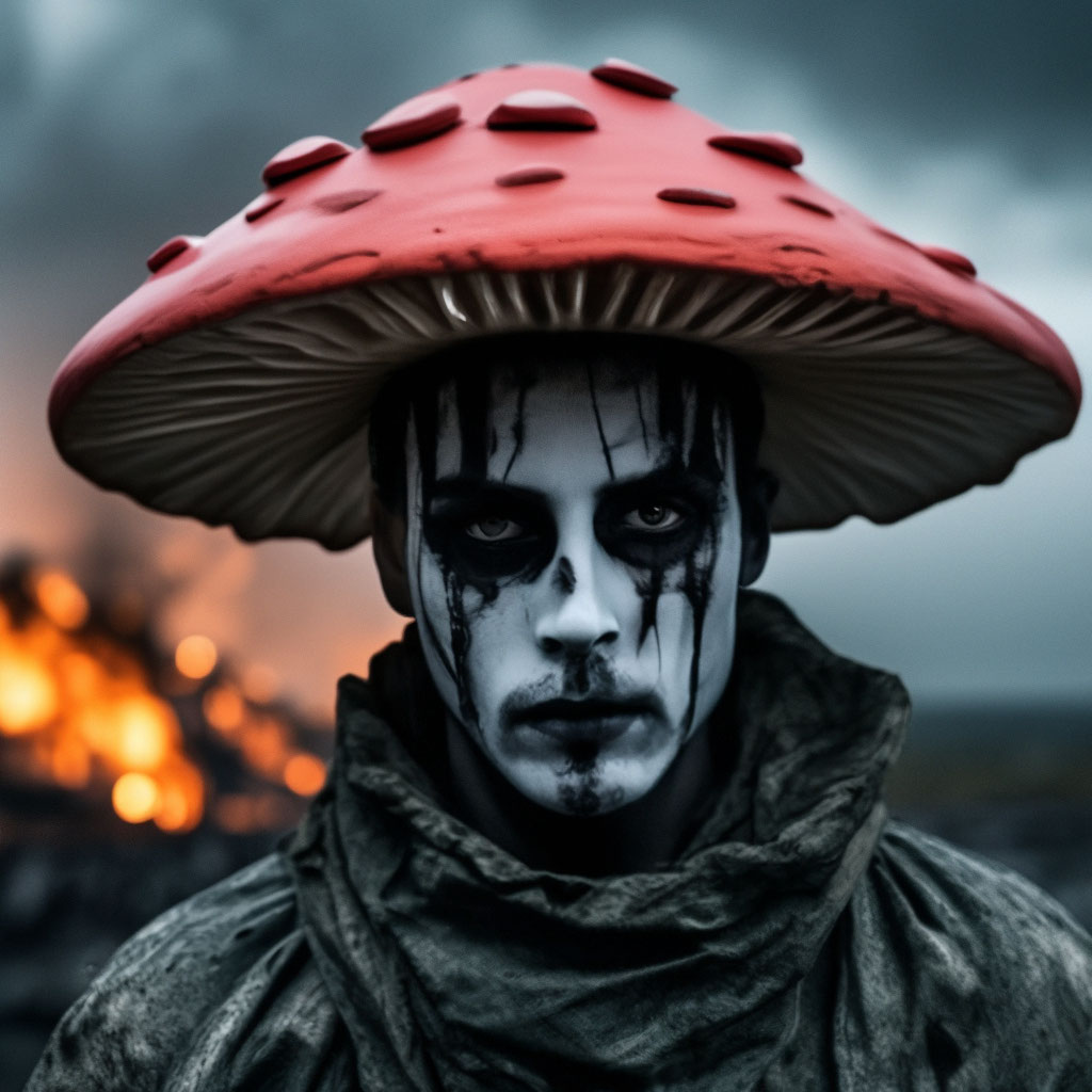 "Mime in a fly agaric hat" — image created in Shedevrum