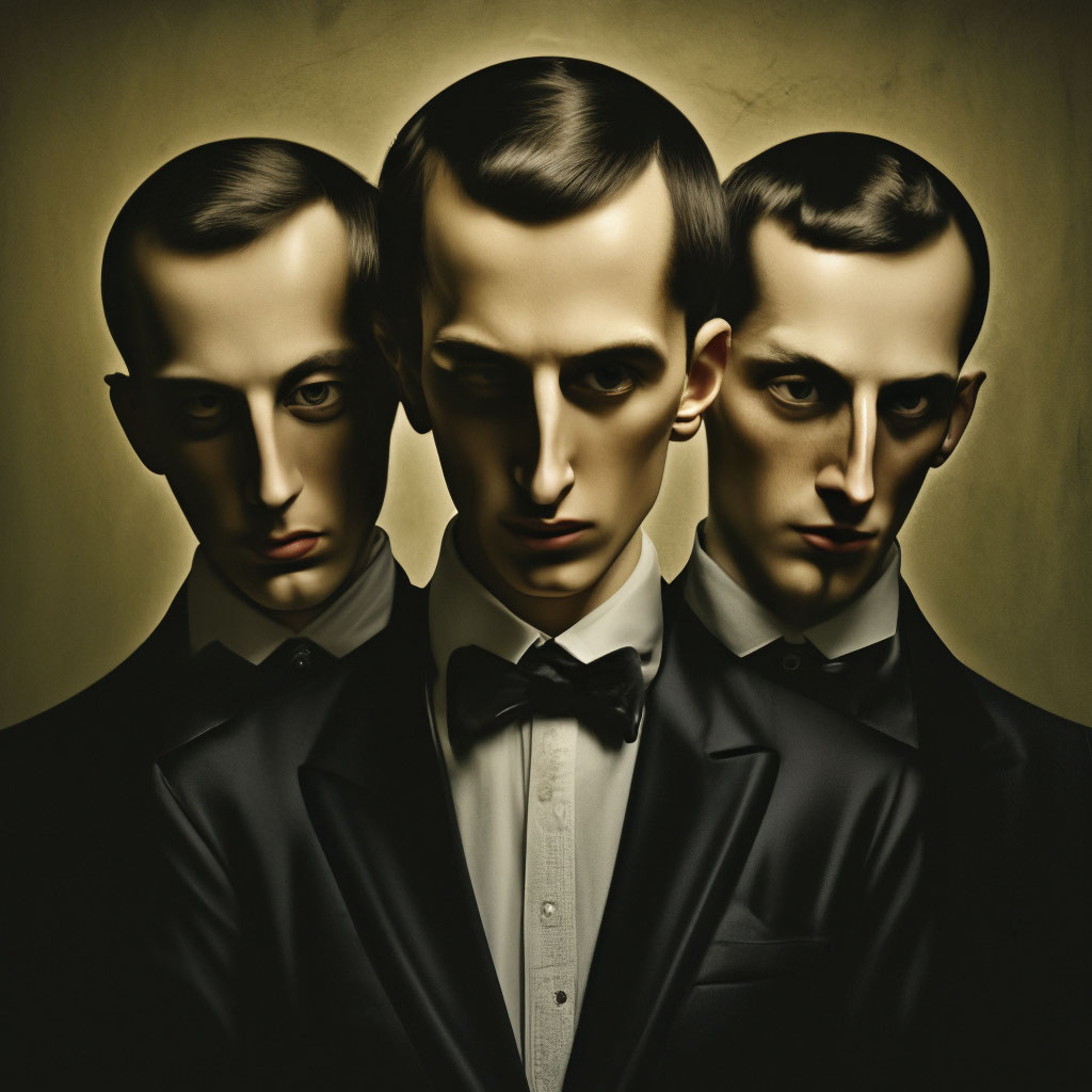 "Human vices.Hypocrisy. A man with a double bottom" — image created in ...