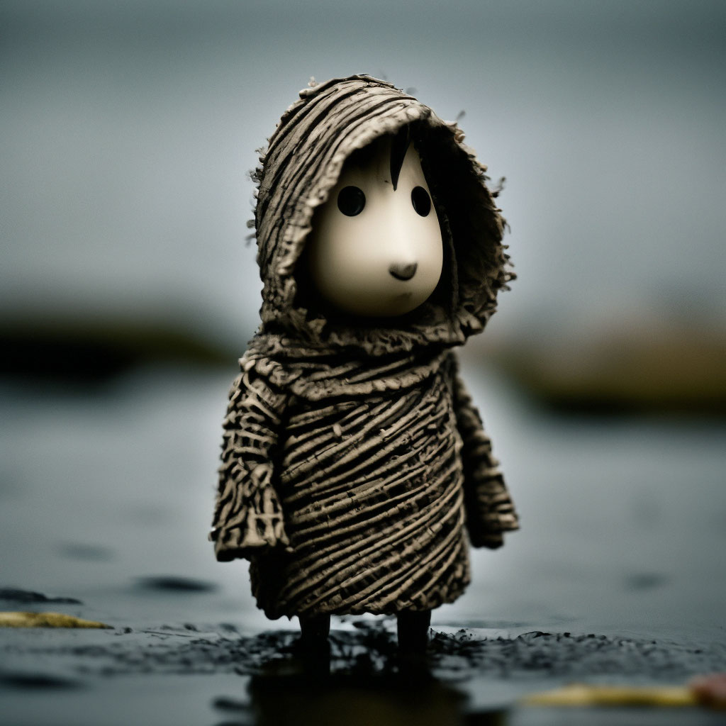 "Sad mummy troll Tove Jansson drops, threads, ink drawing,primitivism ...