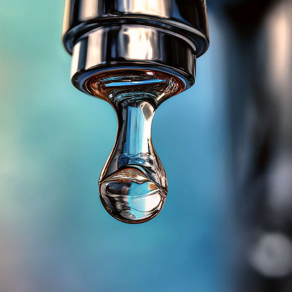 "Abstractionism, macroplan, a drop of crystal clear water falls from ...