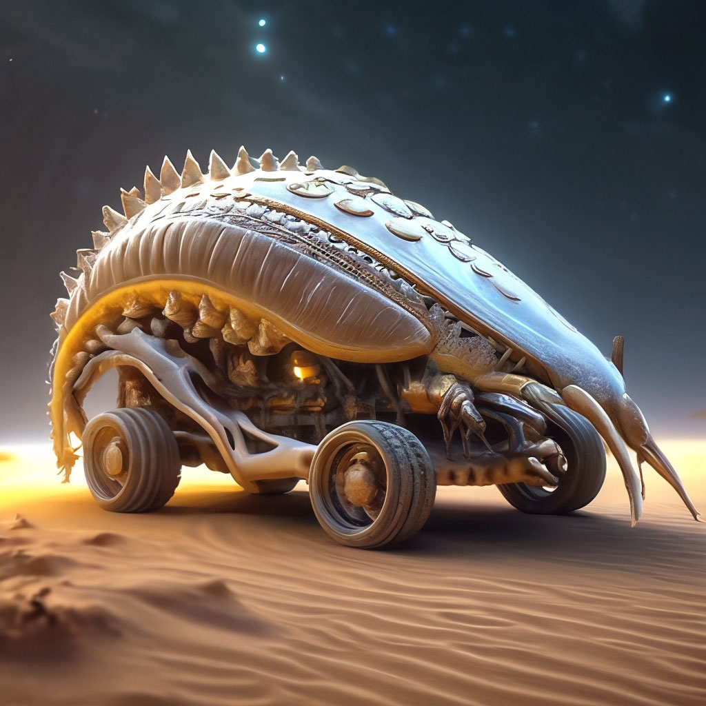 "A combat-designed space creature, an insect, a mollusk, an organism-a ...