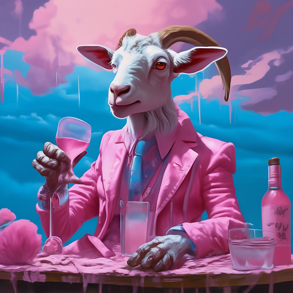 Drunk Cartoon Goat