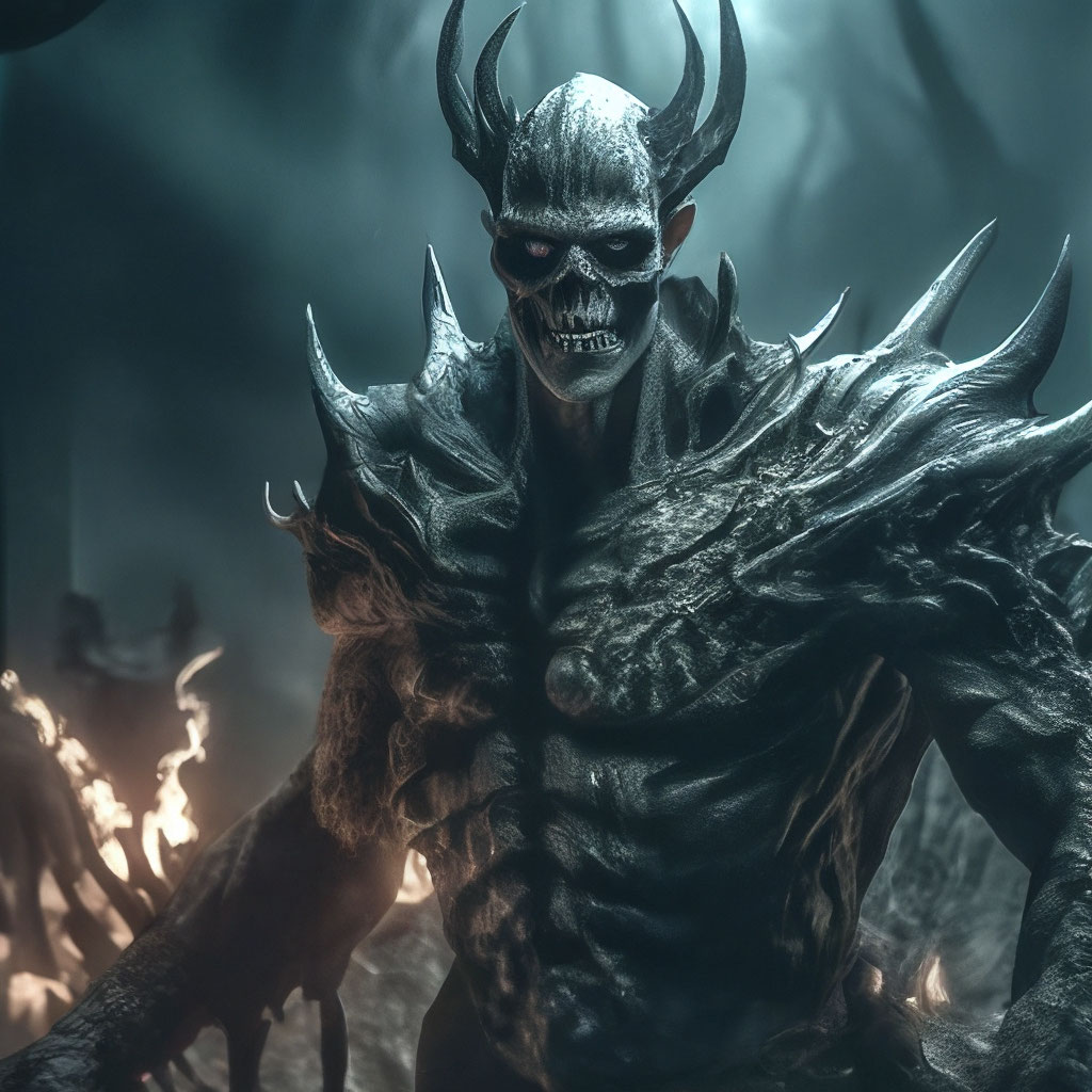 "Embittered demonic zombie king in full growth. 4k. high detail. photo ...