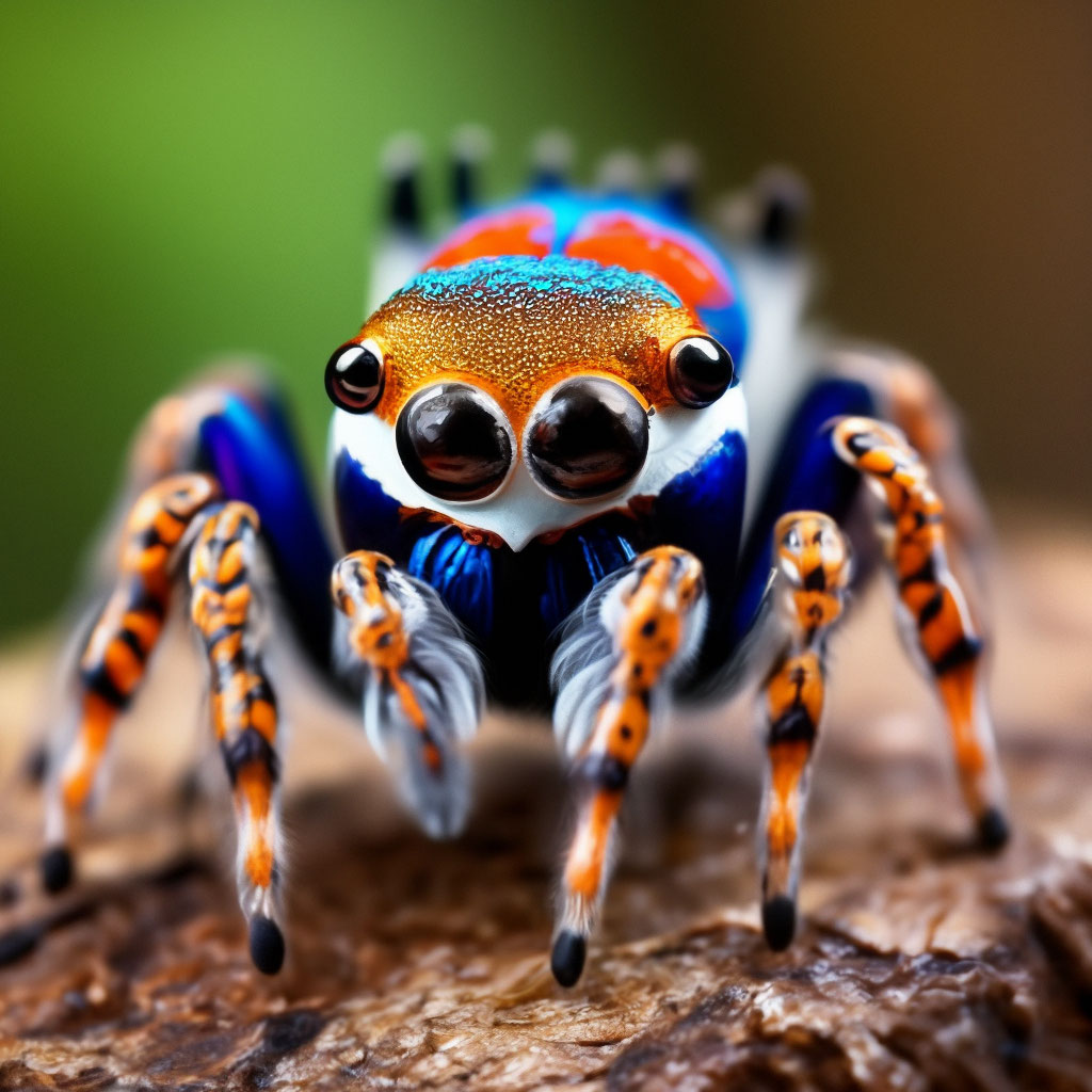 "Maratus bubo- peacock spider" — image created in Shedevrum