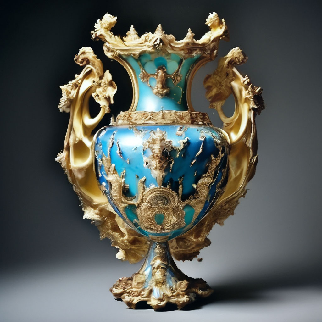 "Incredibly beautiful vase in the Rococo style" — image created in ...