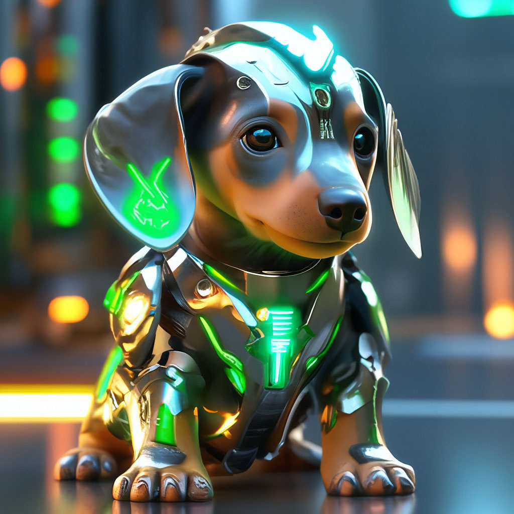 "Very cute, cool, kind dachshund puppy" — image created in Shedevrum