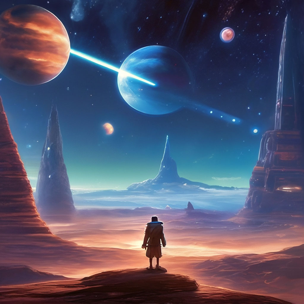 "In a galaxy far, far away" — image created in Shedevrum