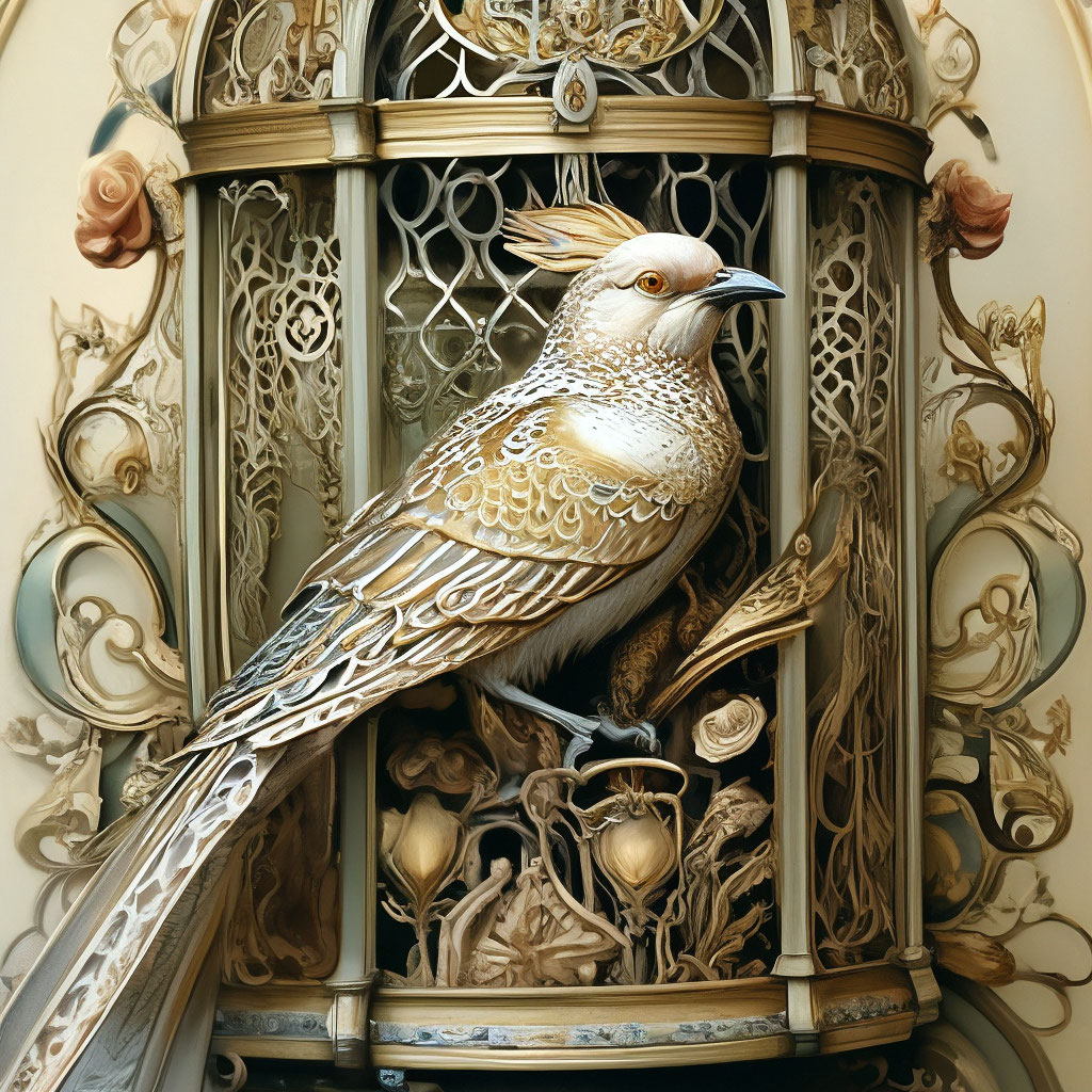 "Beautiful fabulous, fantastic bird in a beautiful cage,detailing ...