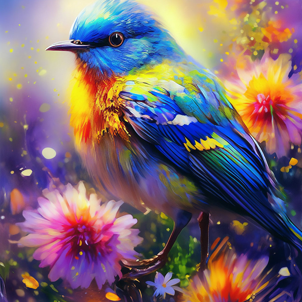 "Watercolor drawing, bird brilliant expressive eyes, general plan ...