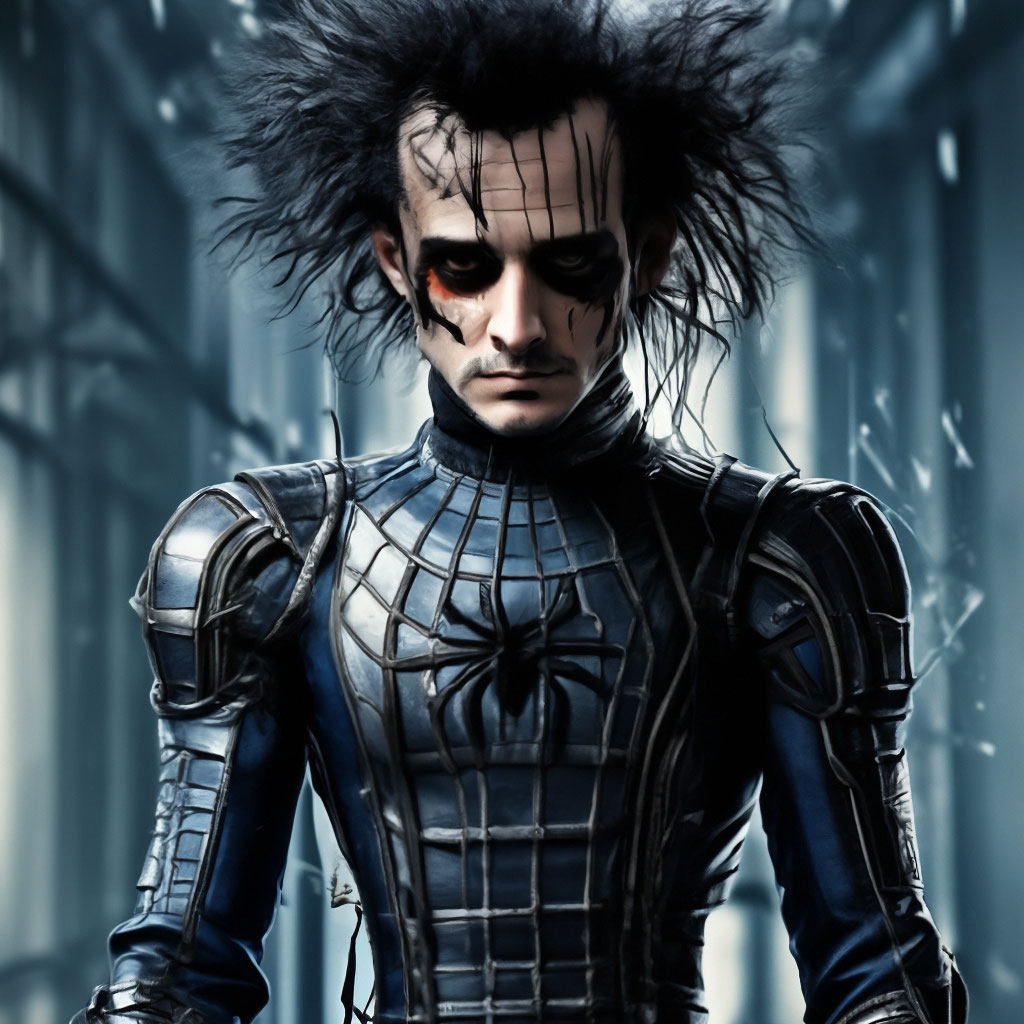"Spider-Man Edward Scissorhands" — image created in Shedevrum
