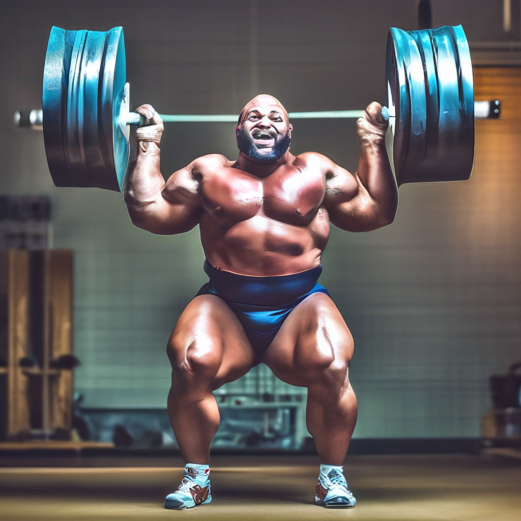 "Weightlifter, heavy weight" — image created in Shedevrum