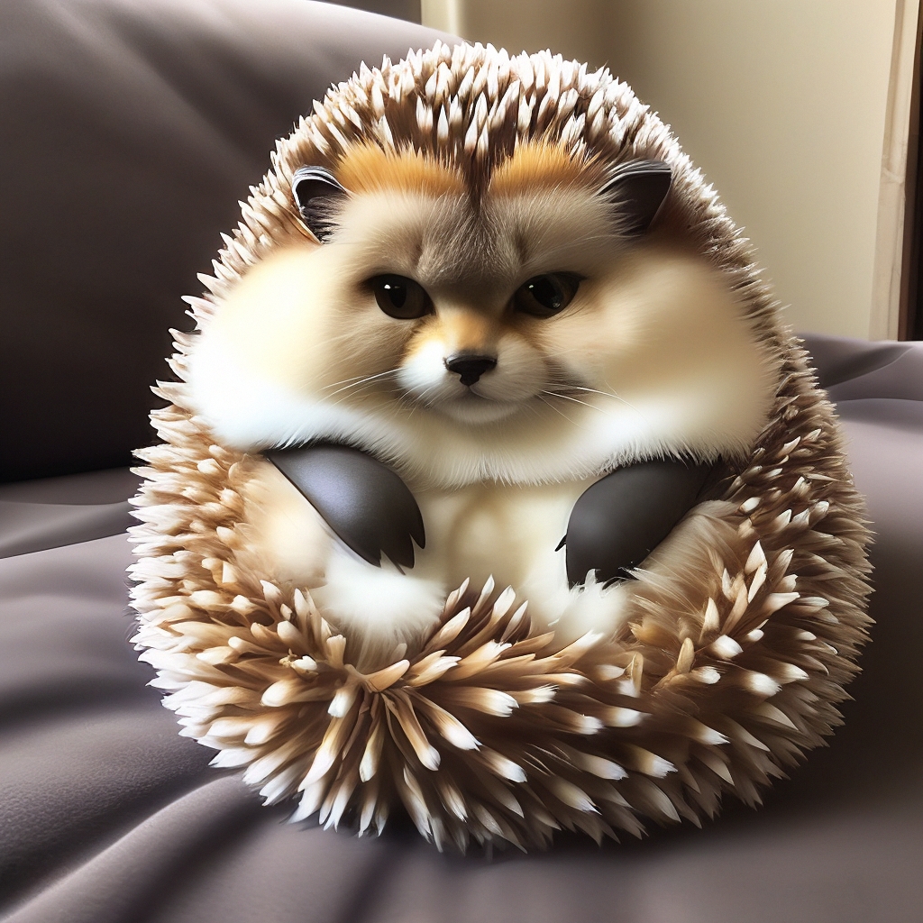 "The Hedgehog cat" — image created in Shedevrum