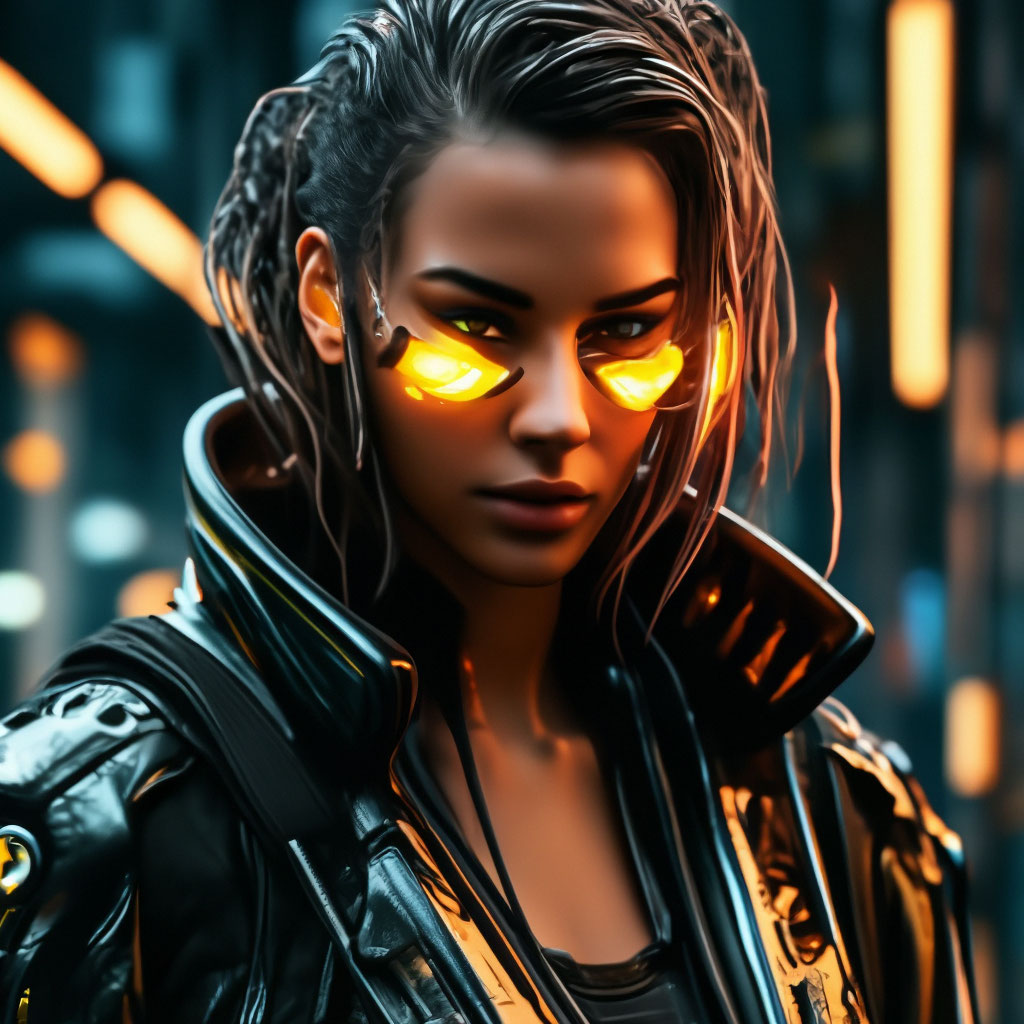 "Metallic led light cyberpunk" — image created in Shedevrum