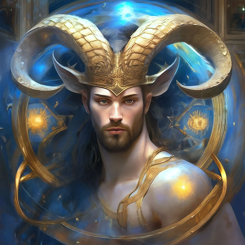 "Zodiac sign Capricorn in a male image, realistic, artistic" — image ...