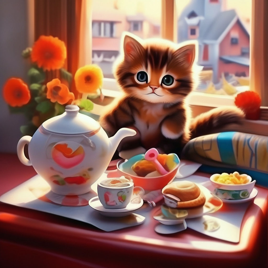 "Super cute good morning to everyone" — image created in Shedevrum