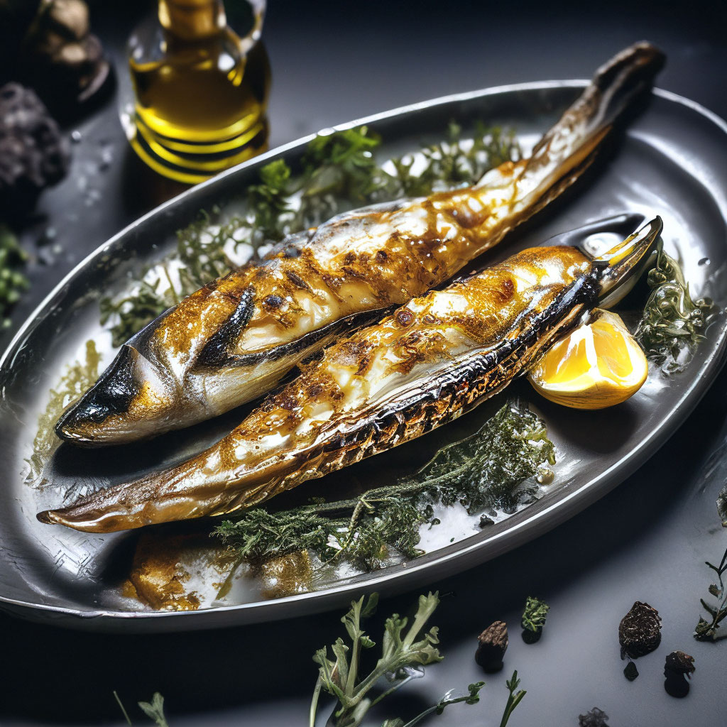 "Perfect grilled sardines, with saffron vinegar,almond oil and exterior ...
