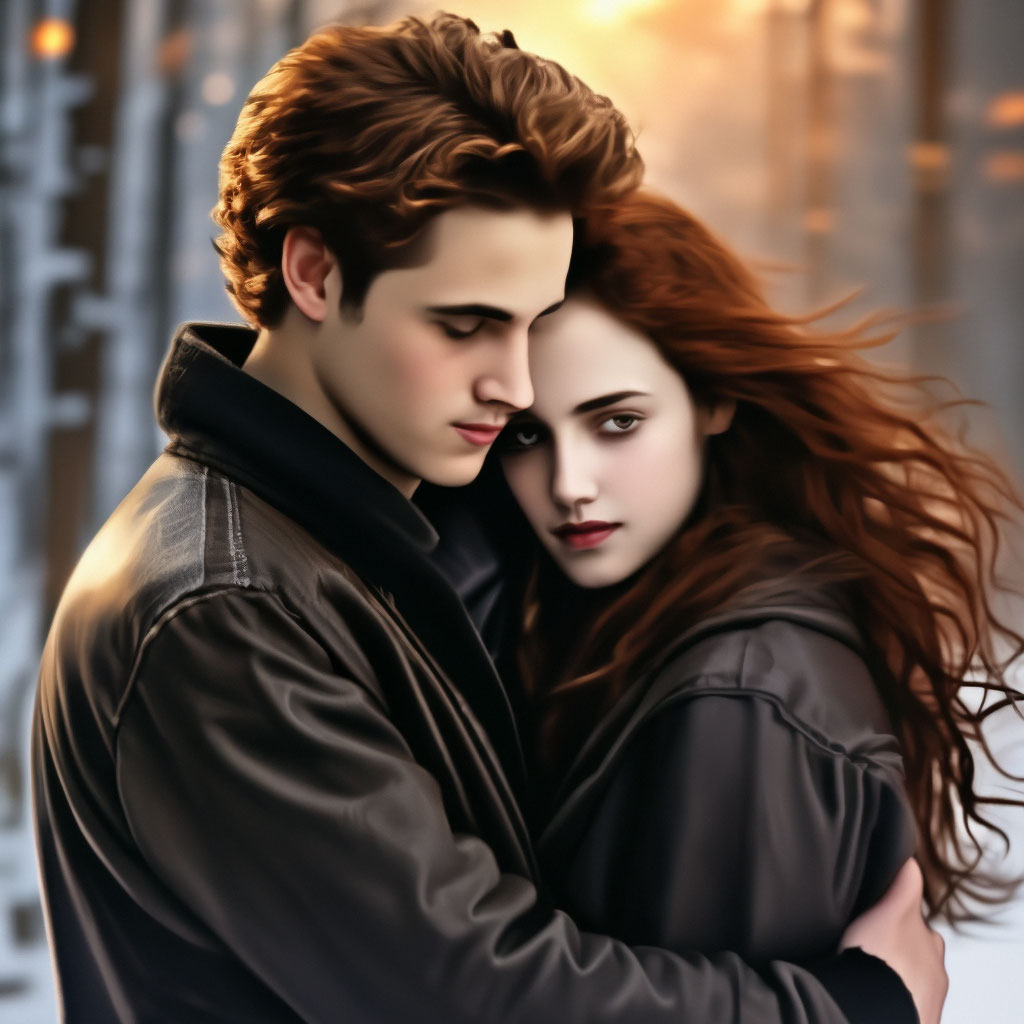 "🖤 Bella and Edward, twilight, cute, passion, hugging, realistic ...